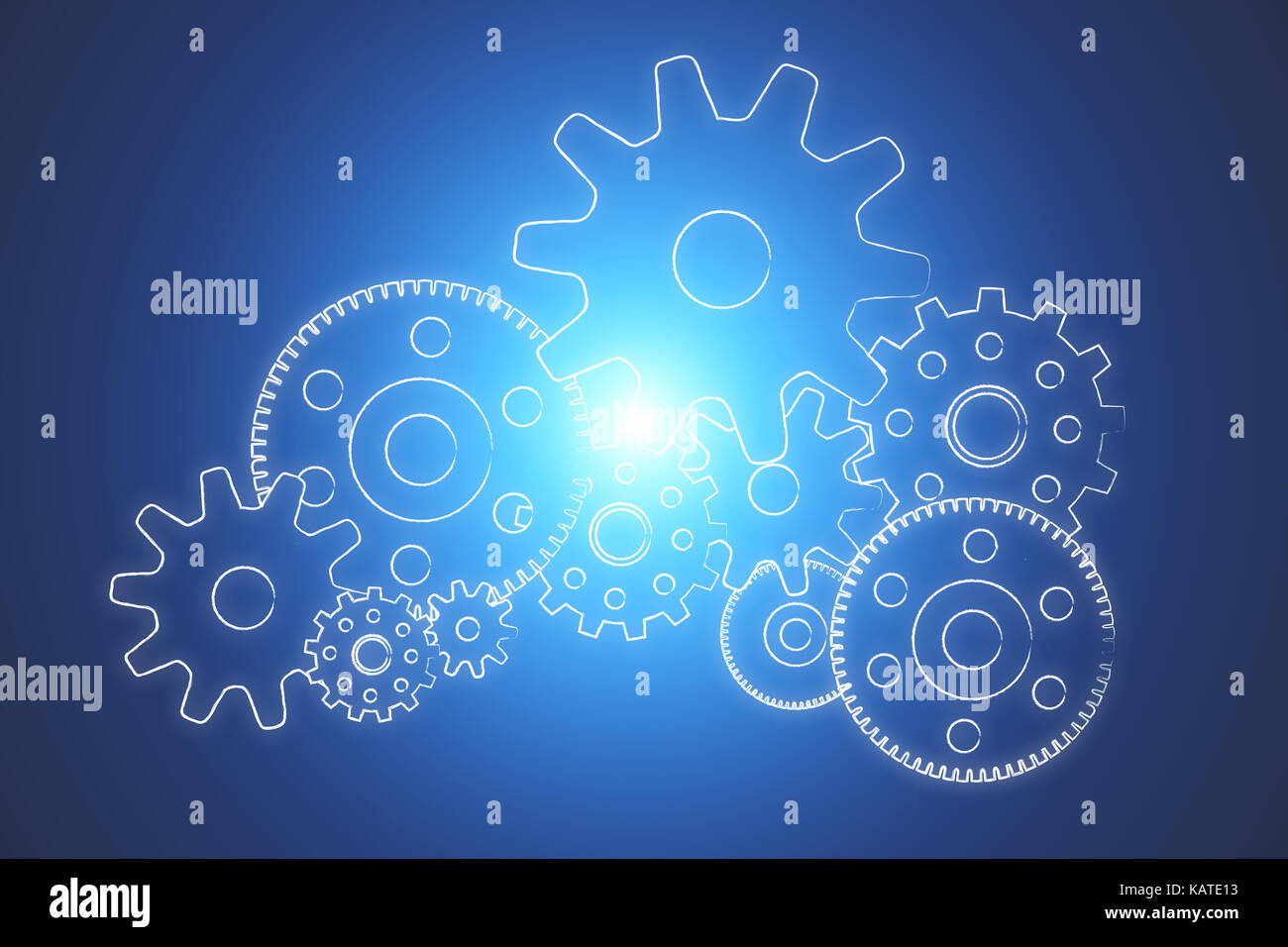 View of Gear wheel concept isolated on background - Technology concept ...