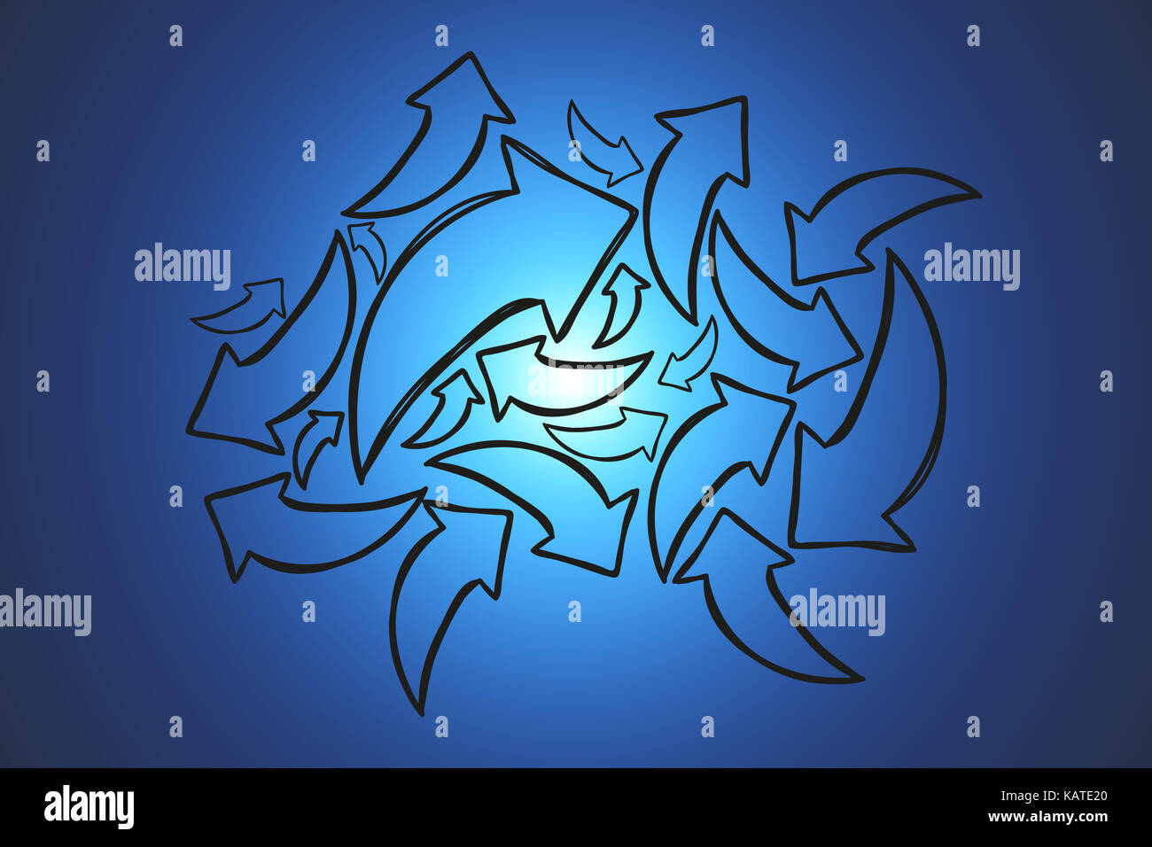 View of a Cloud of arrows isolated on a background Stock Photo - Alamy
