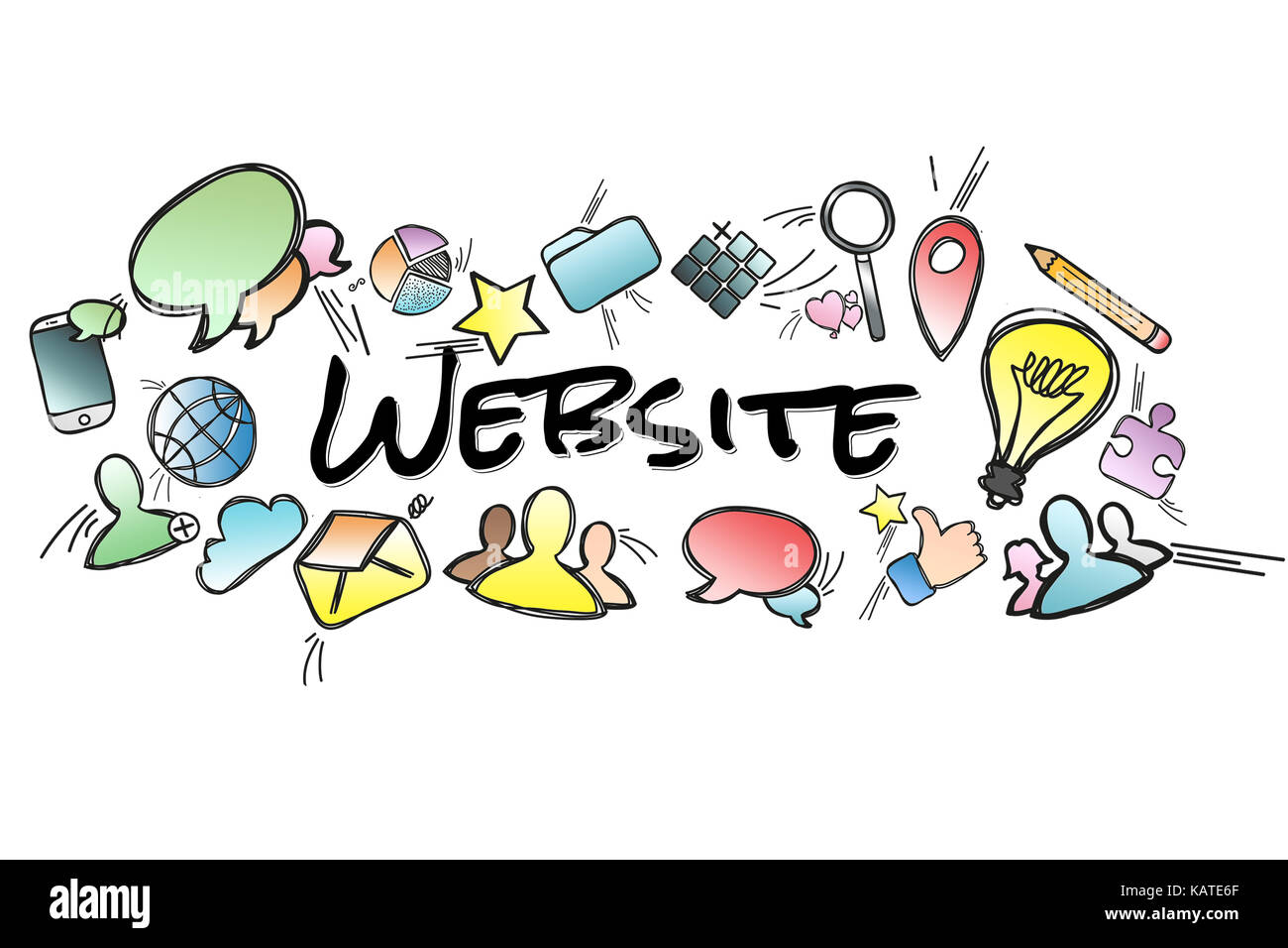 View of a Website title isolated on a background and surounded by ...