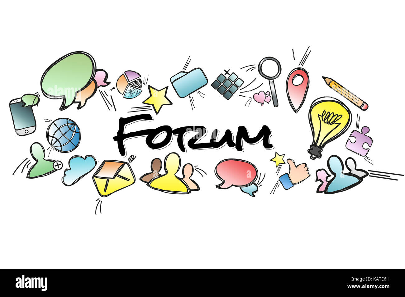 View of a Forum title isolated on a background and surounded by ...