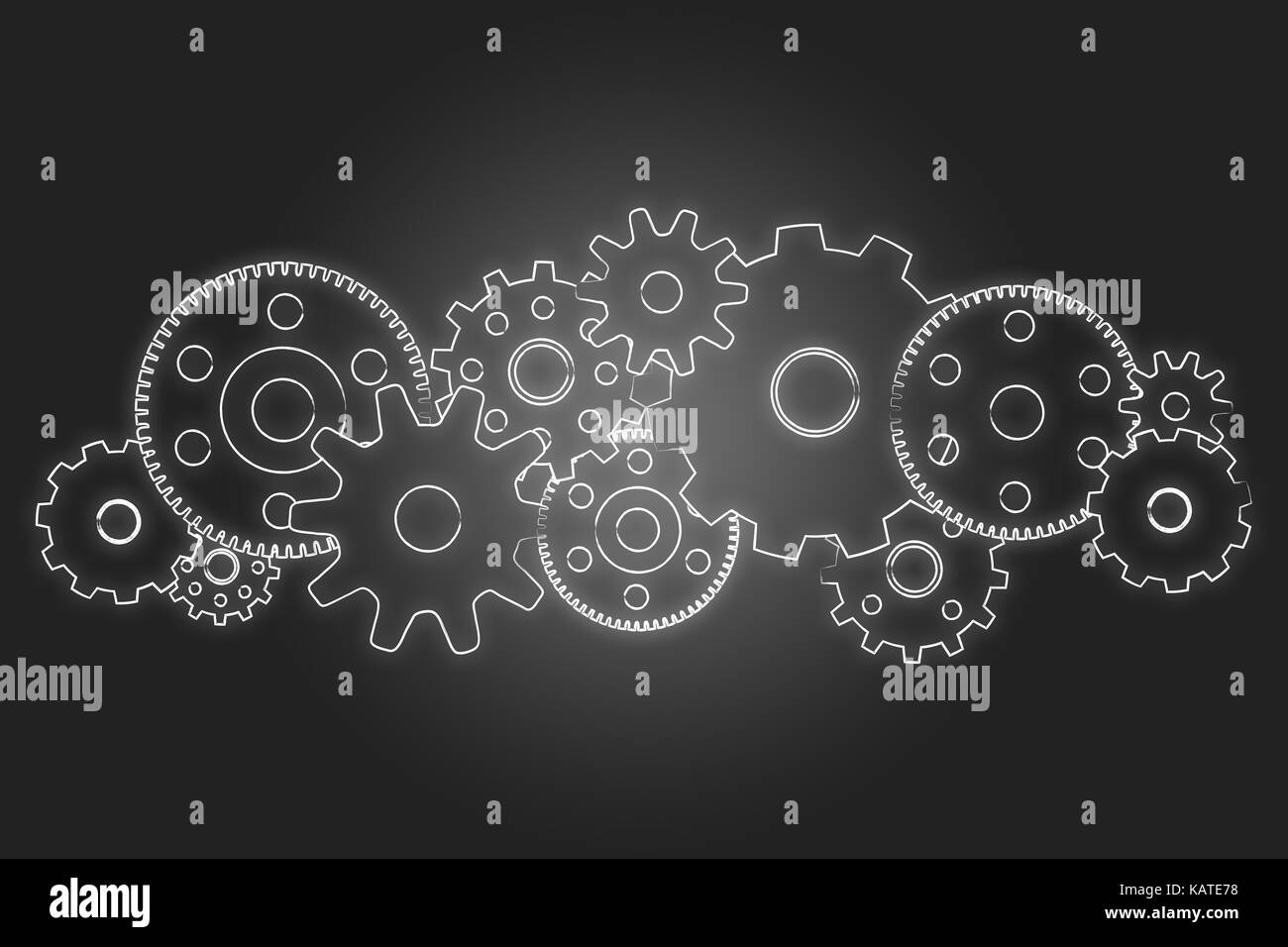 View of Gear wheel concept isolated on background - Technology concept ...