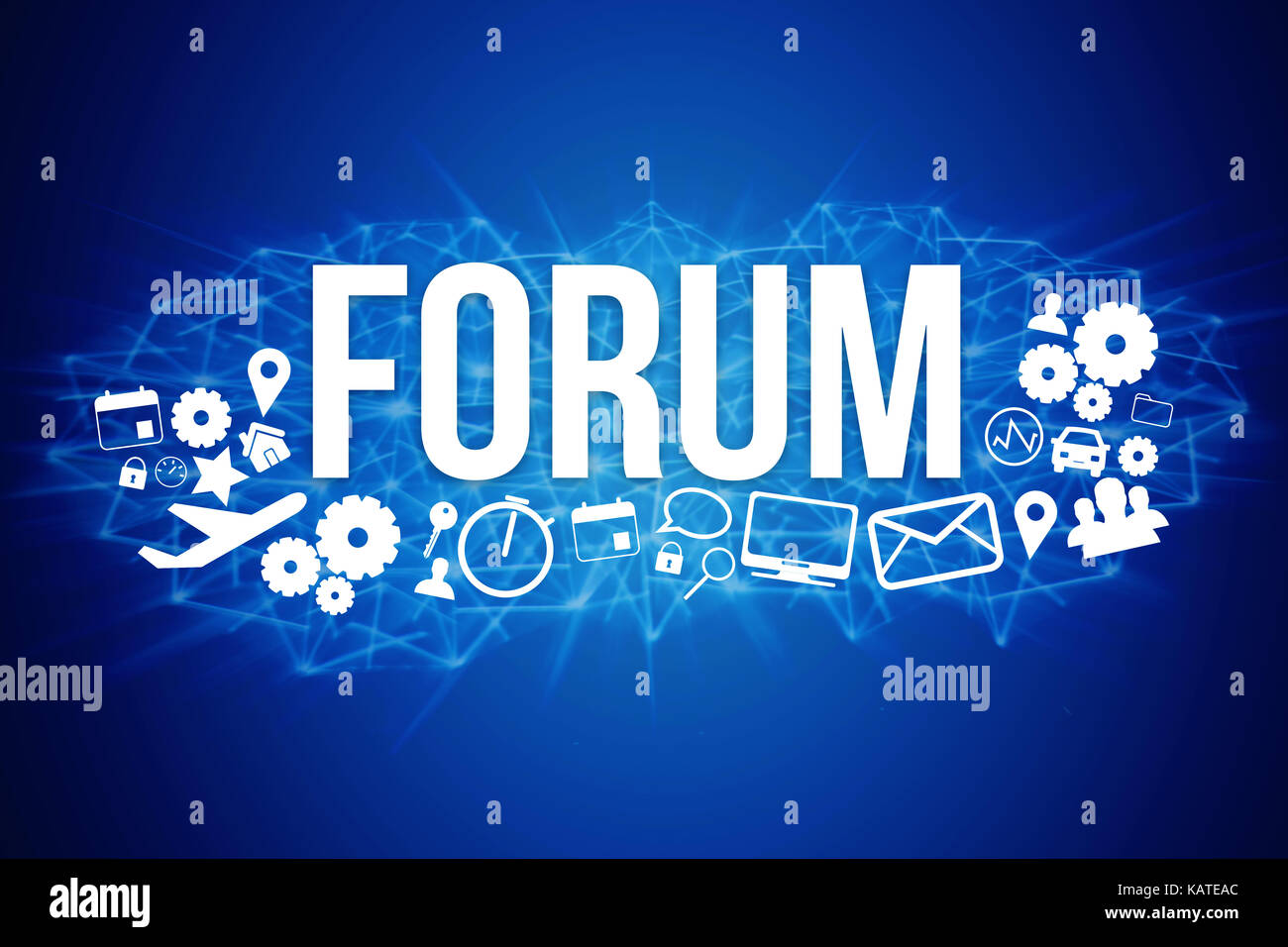 View of a Forum title isolated on a background and surounded by ...