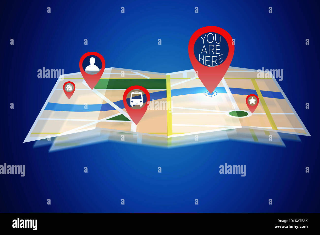 View of anInteractive map isolated on a background - GPS localization ...