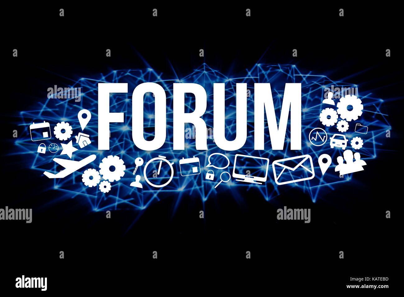 View of a Forum title isolated on a background and surounded by ...