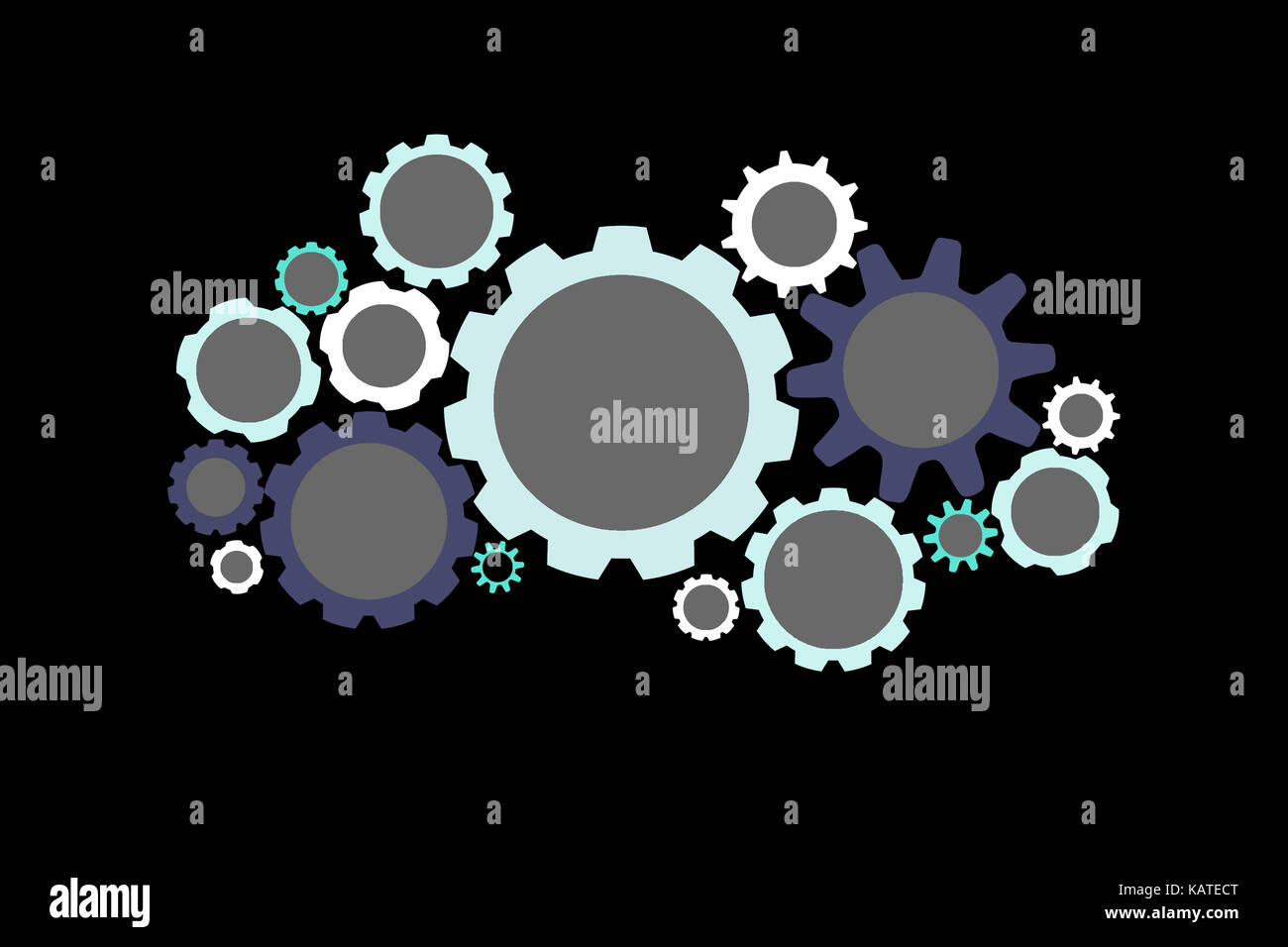View of a Colorfull cog wheel isolated on a background - technology ...