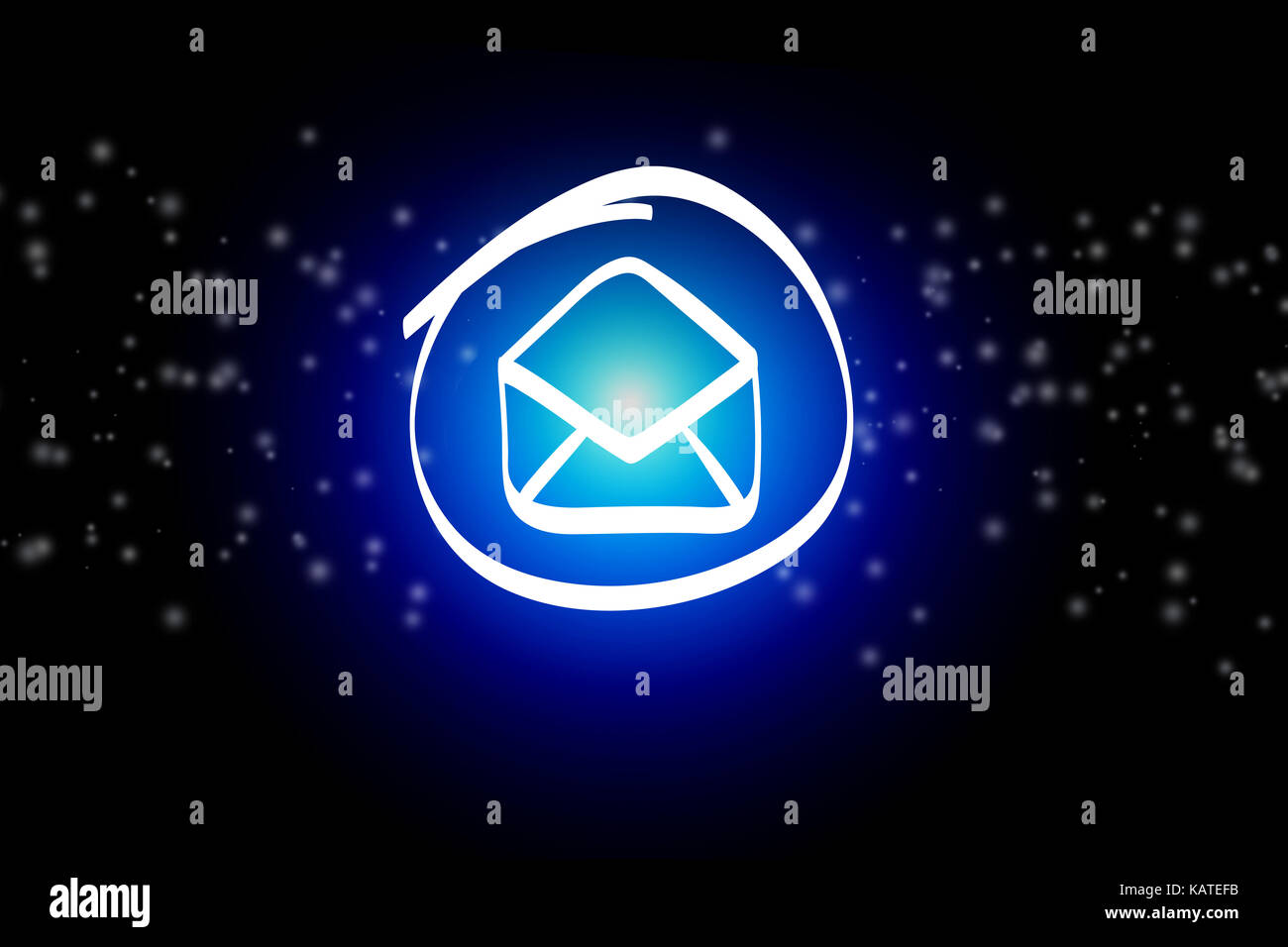 View of an Email icon on a dark abstract background - communication ...