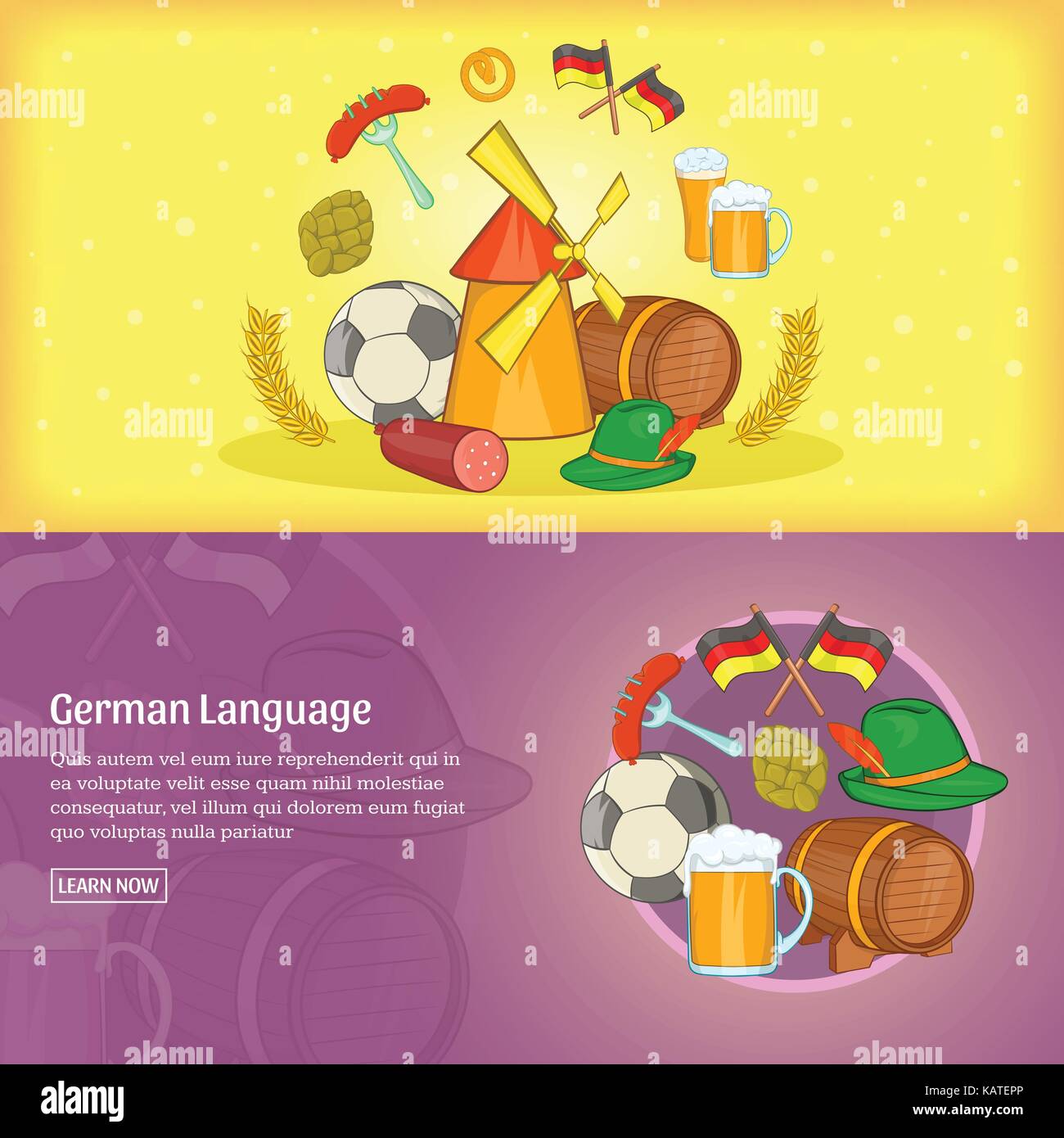 German banner template set, cartoon Stock Vector Image & Art - Alamy
