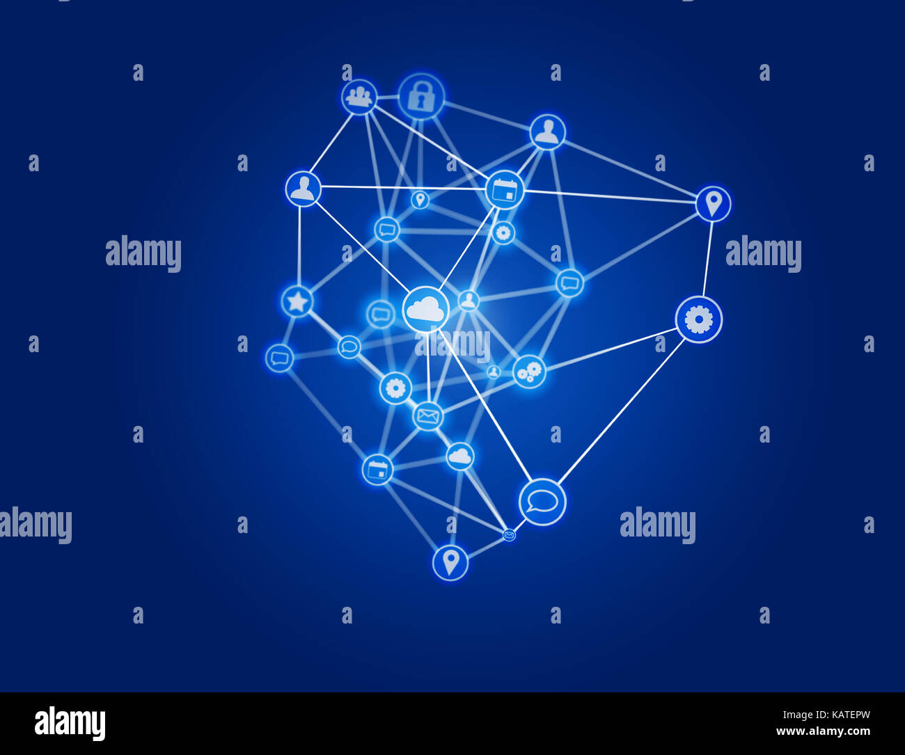 View of a Business network connection displayed on a futuristic ...
