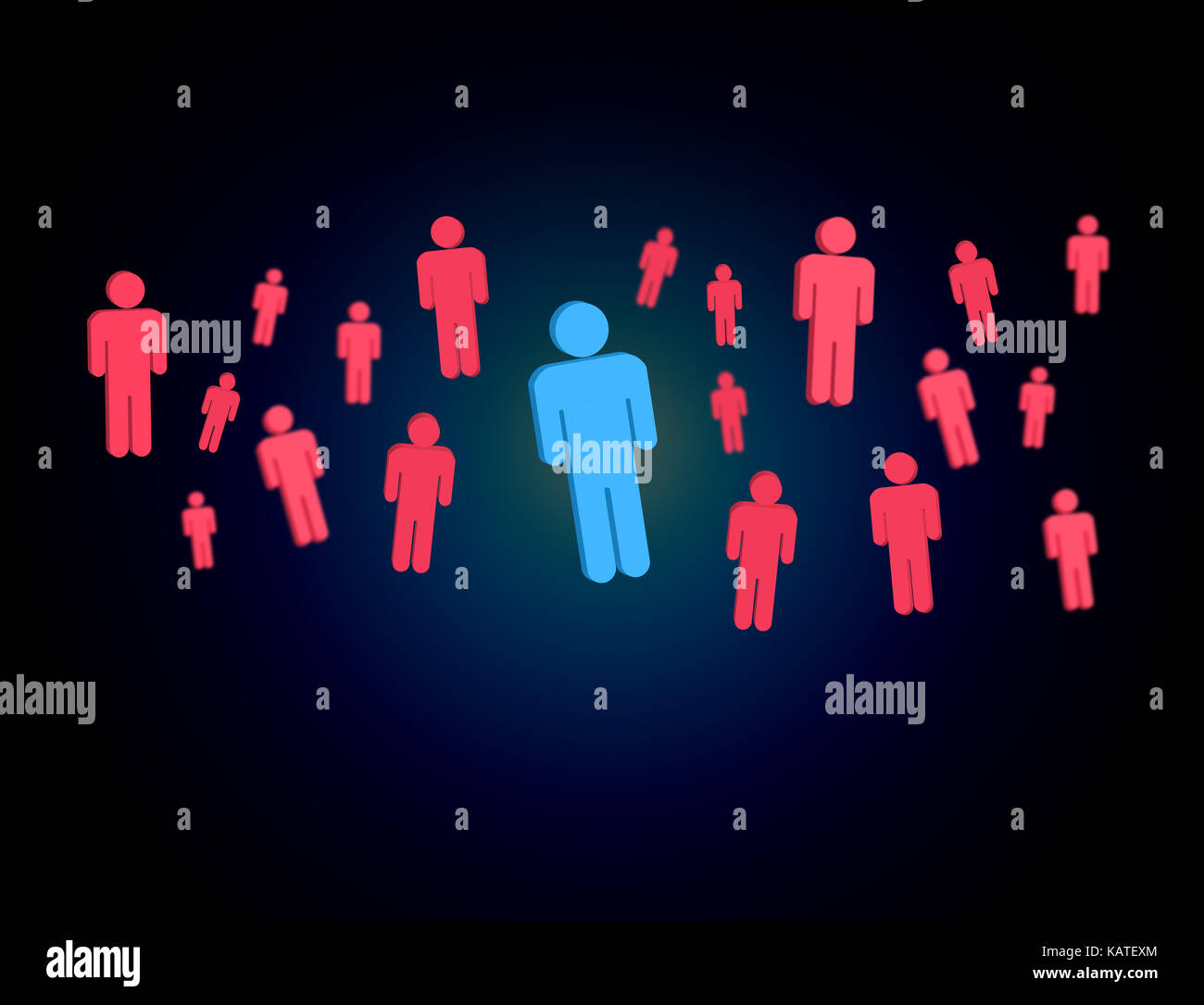 View of a Intruder in a group of network people - Business and contact ...