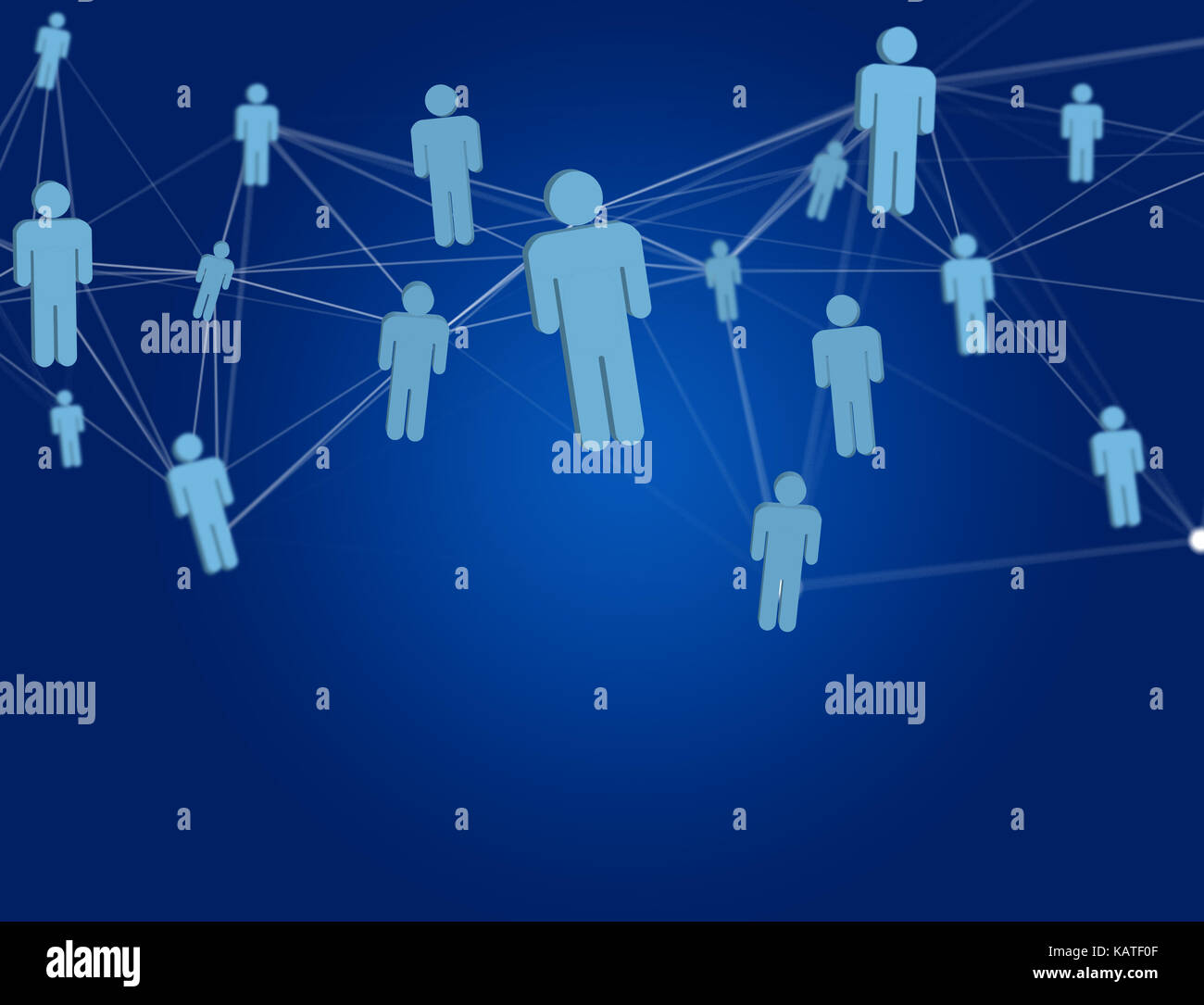 View of a Network connection with people linked each other - Business ...
