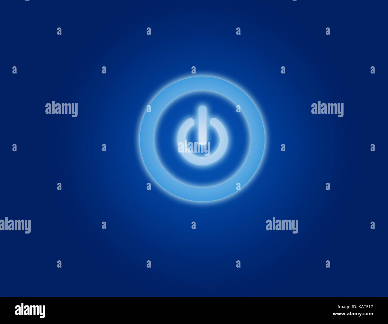 View of a Power button symbol displayed on a futuristic interface ...