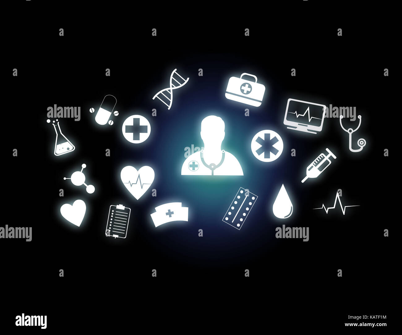 View of a Medecine and general healthcare icon displayed on a ...