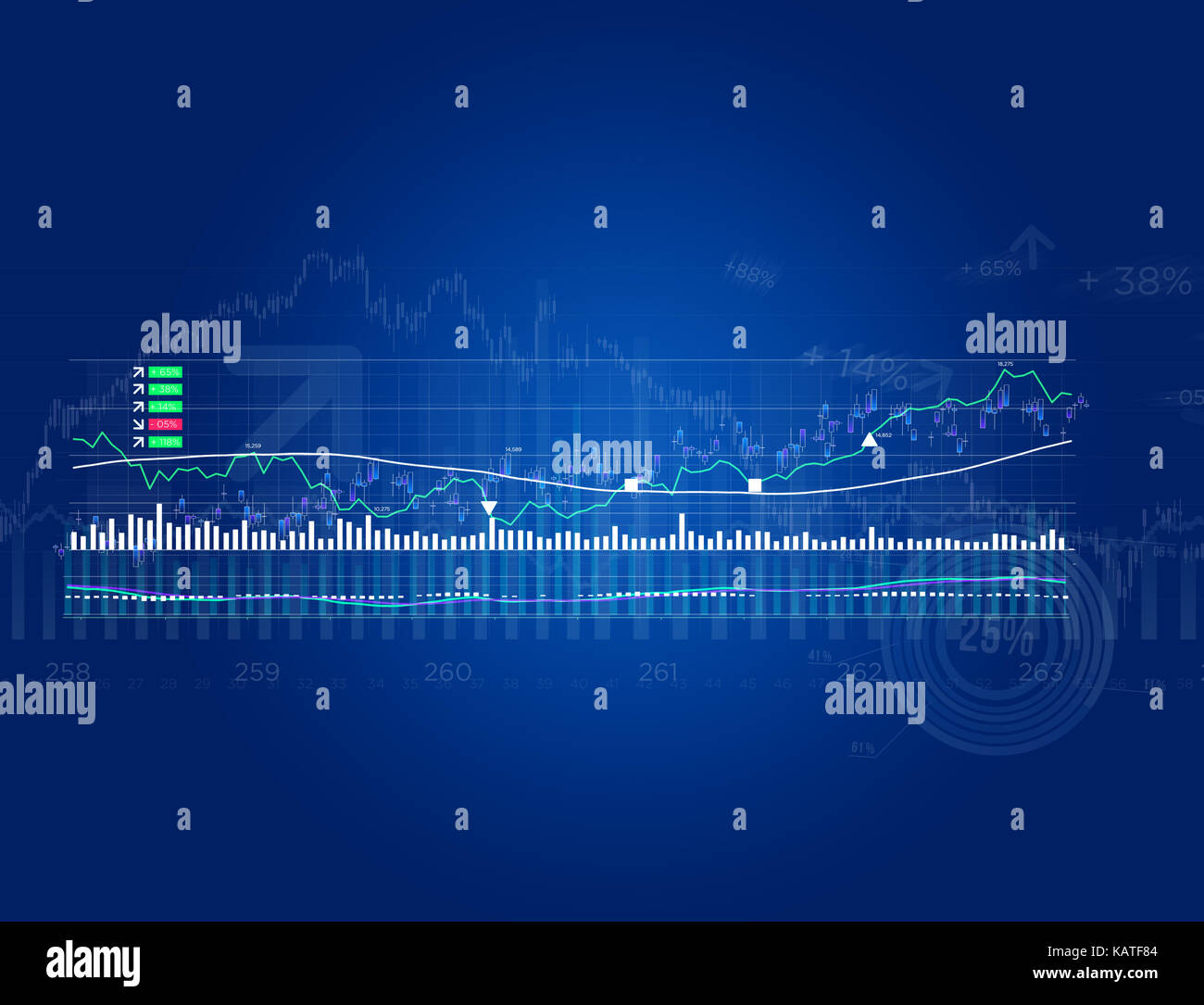 View of a stock exchange trading data information isolated on a ...