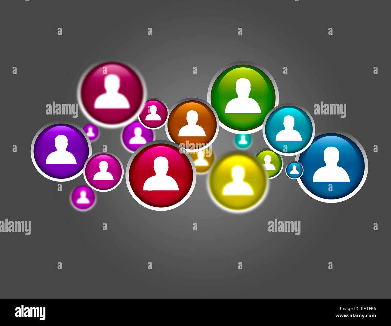 View of a Group of contact icon displayed on a technology interface ...