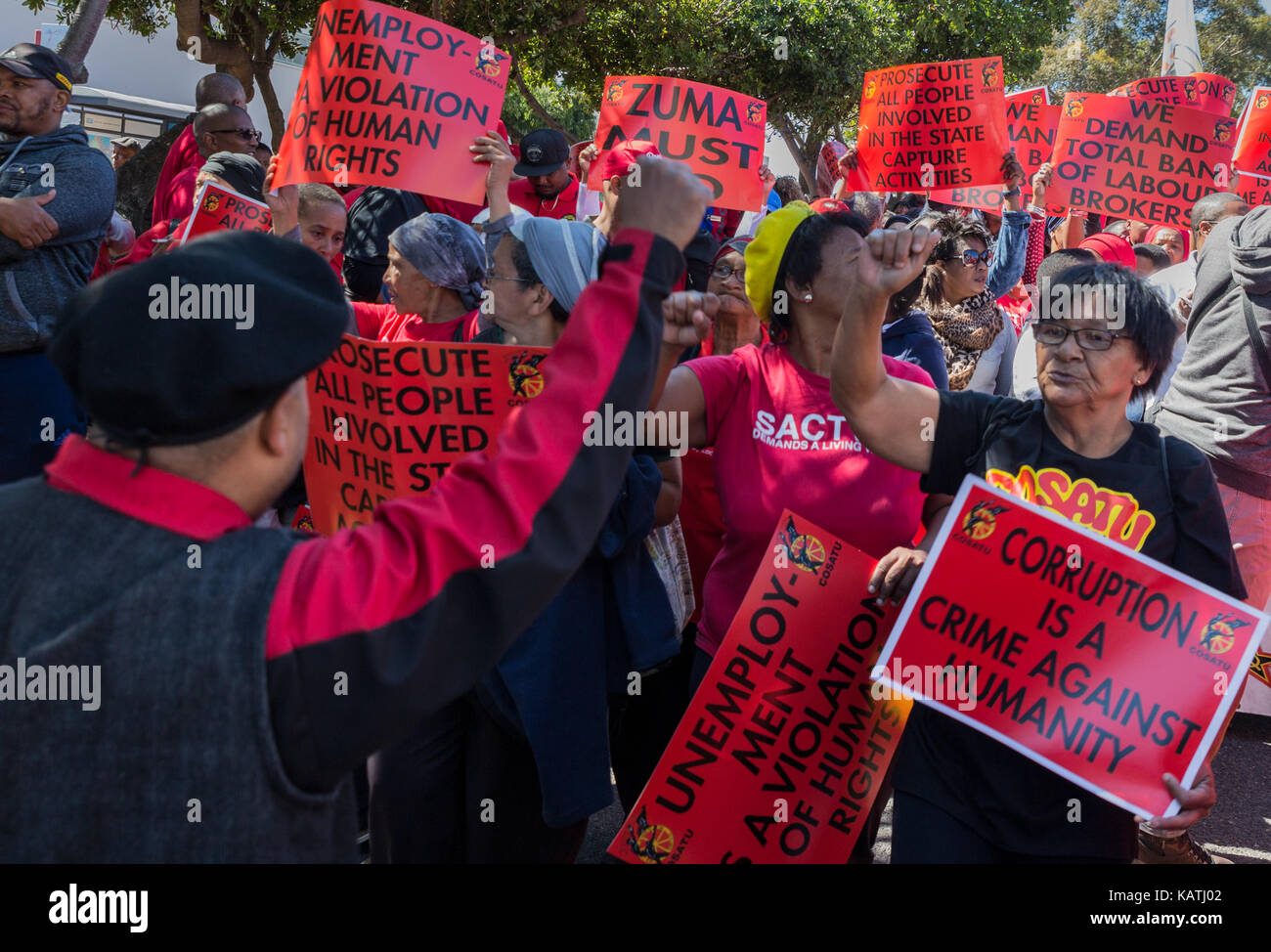 Cape Town, South Africa. 27th Sep, 2017. Cosatu (Confederation of South ...