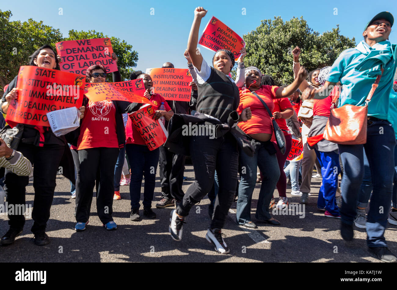 Cape Town, South Africa. 27th Sep, 2017. Cosatu (Confederation of South ...