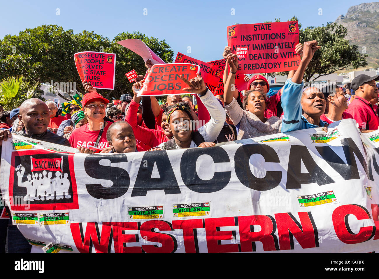 Cape Town, South Africa. 27th Sep, 2017. Cosatu (Confederation of South ...