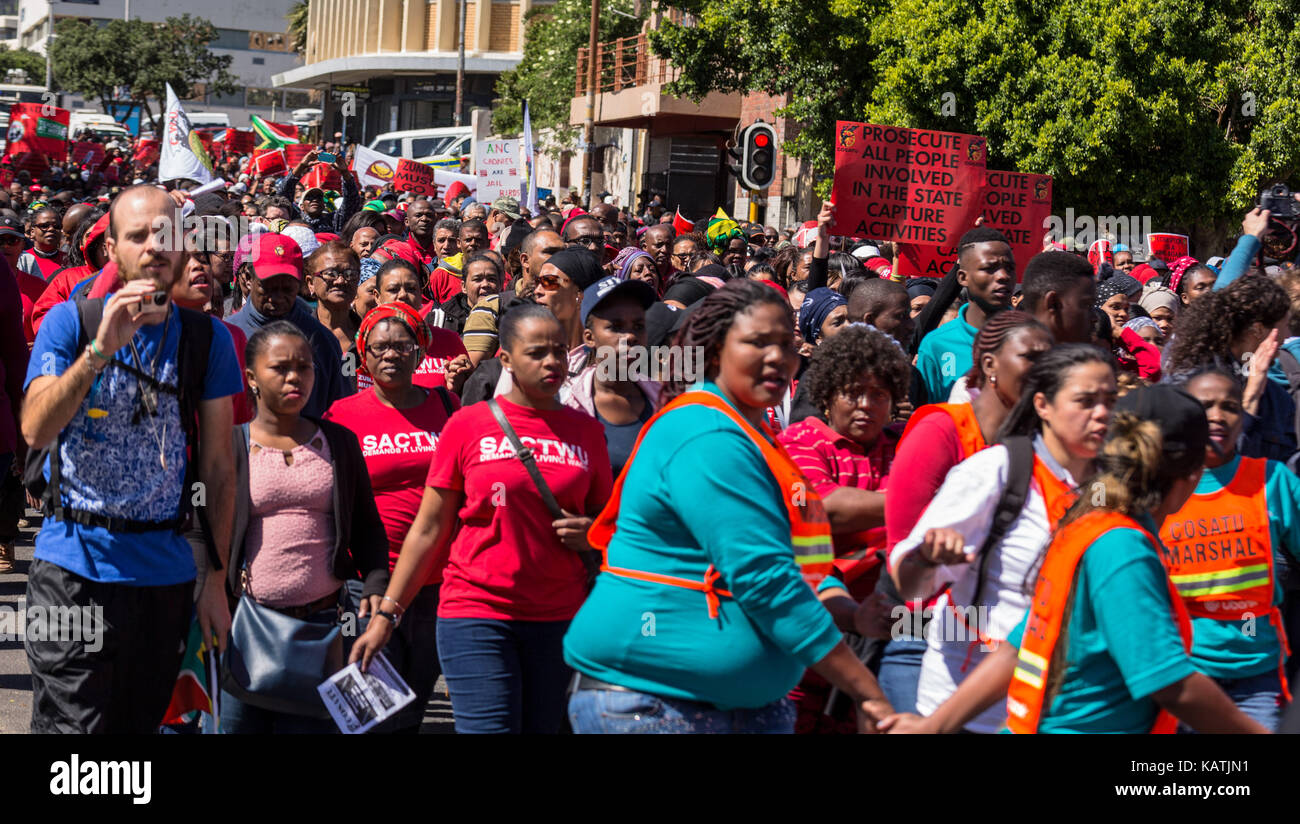 Cape Town, South Africa. 27th Sep, 2017. Cosatu (Confederation of South ...