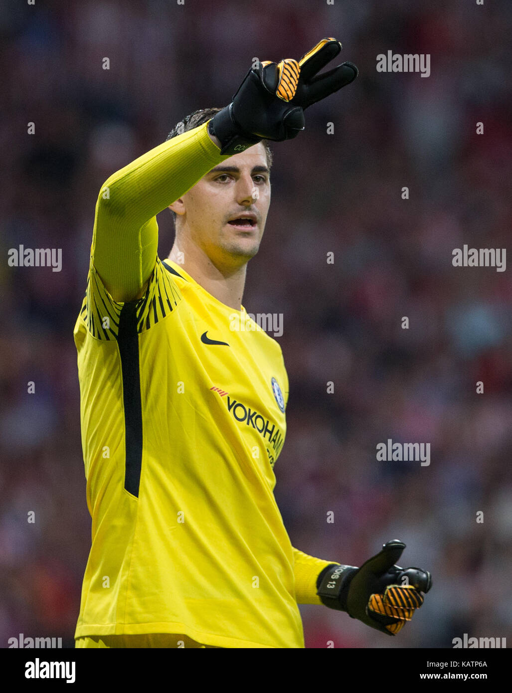 Madrid, Spain. 27th Sep, 2017. Chelsea´s goalkeeper Thibaut Courtois ...