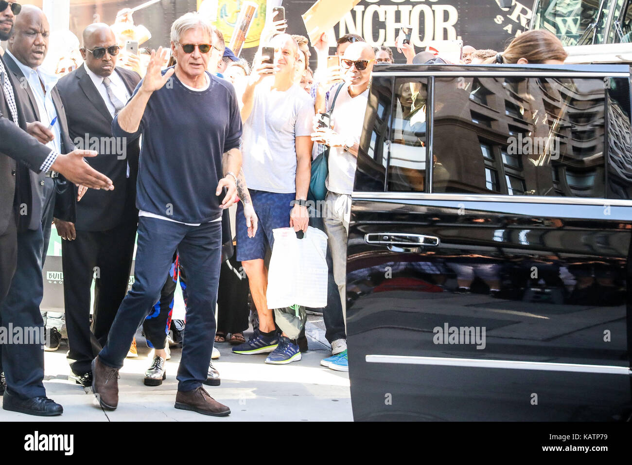 New York, United States. 27th Sep, 2017. US actor Harrison Ford is seen ...