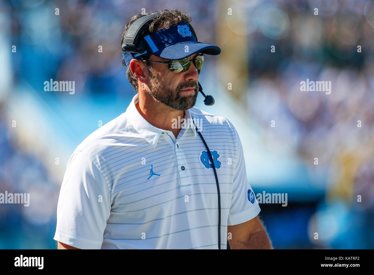 Chapel Hill, NC, USA. 25th Sep, 2017. head coach Larry Fedora of the ...