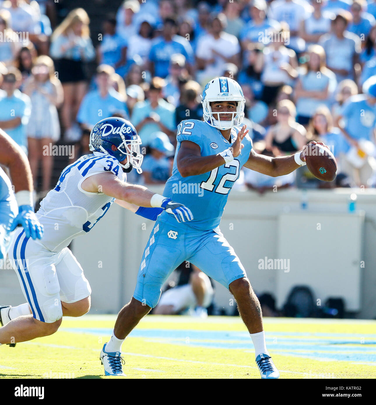 Chapel Hill, NC, USA. 25th Sep, 2017. Chazz Surratt (12) of the North ...