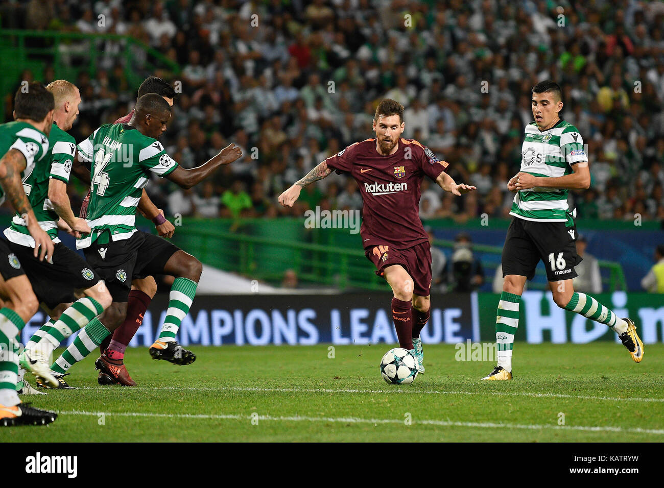 Lisbon, Portugal. 27th Sep, 2017. Lionel Messi from FC Barcelona in ...