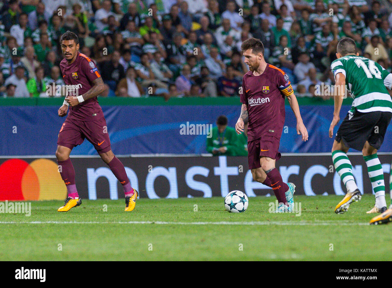 Lisbon, Portugal. 27th Sep, 2017. Barcelona's forward from Argentina ...