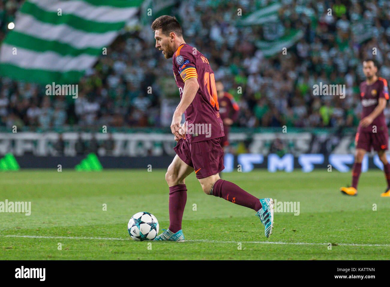 Lisbon, Portugal. 27th Sep, 2017. Barcelona's forward from Argentina ...