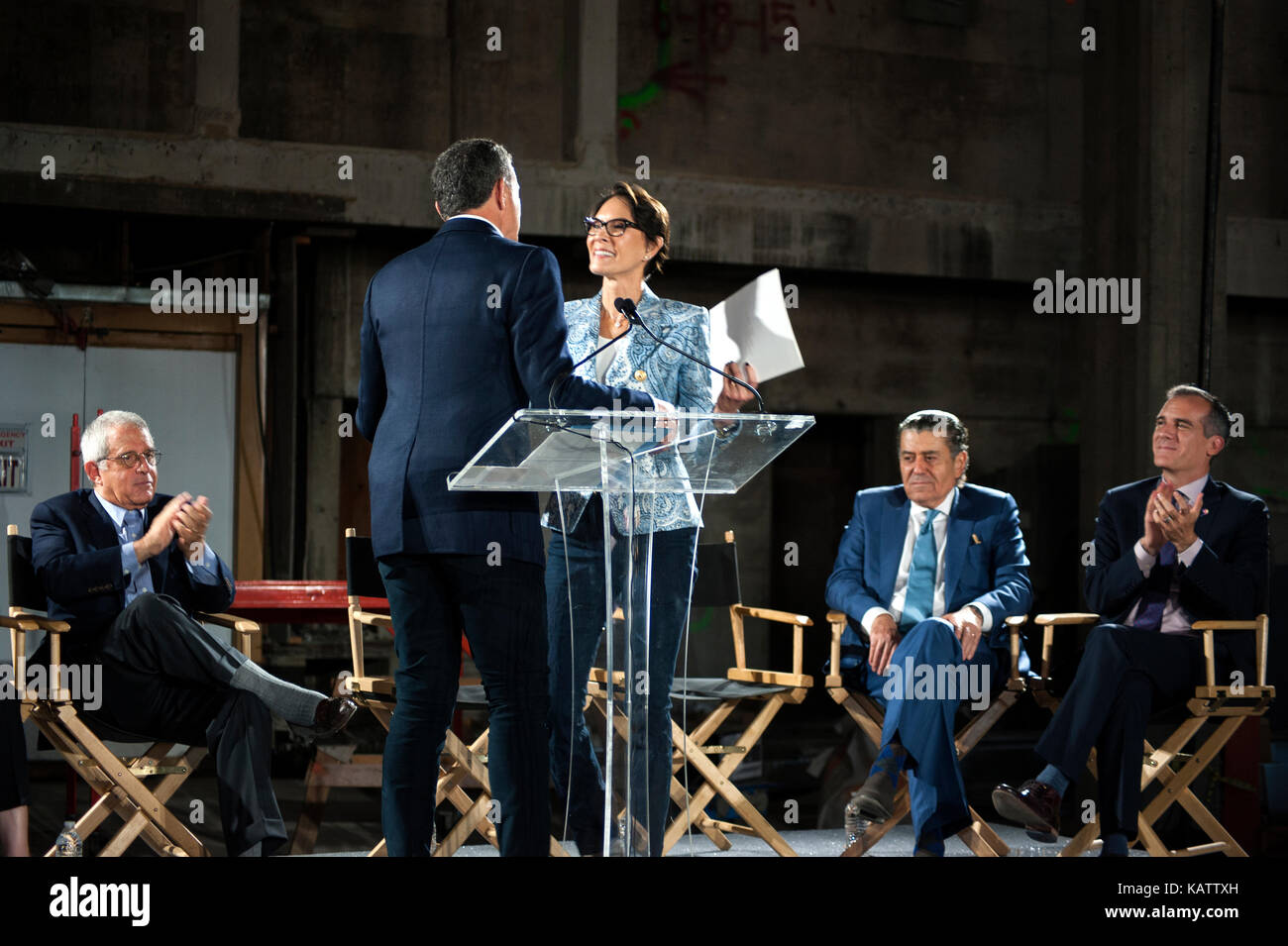 Los Angeles, USA. 27th Sep, 2017. Cheryl Saban greeted by Bob Eiger ...