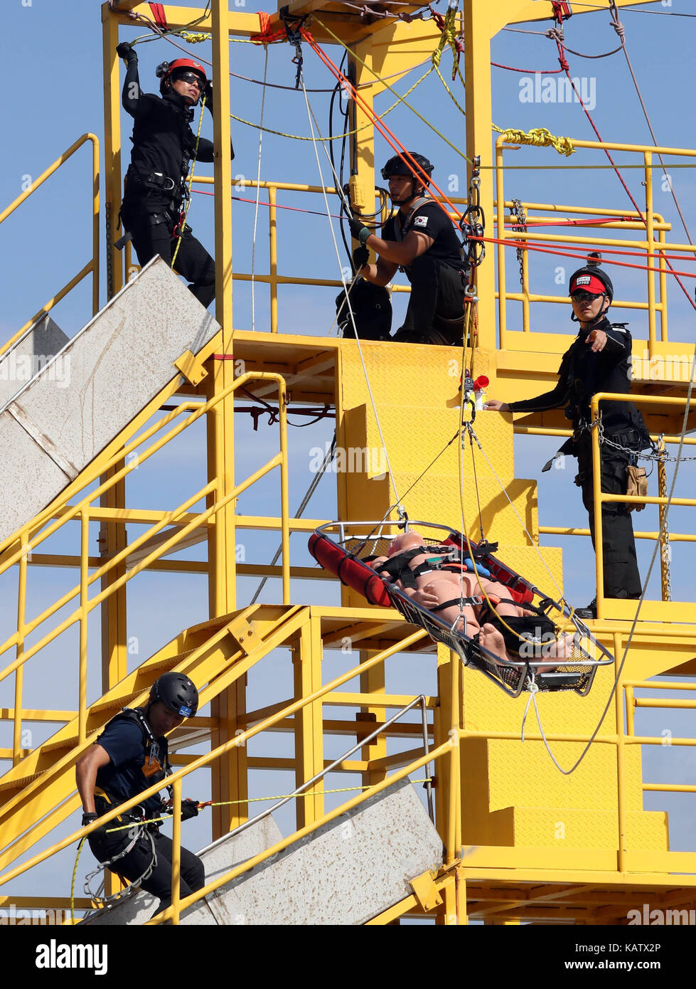 28th Sep, 2017. Coast Guard holds rescuer competition A team of Coast ...