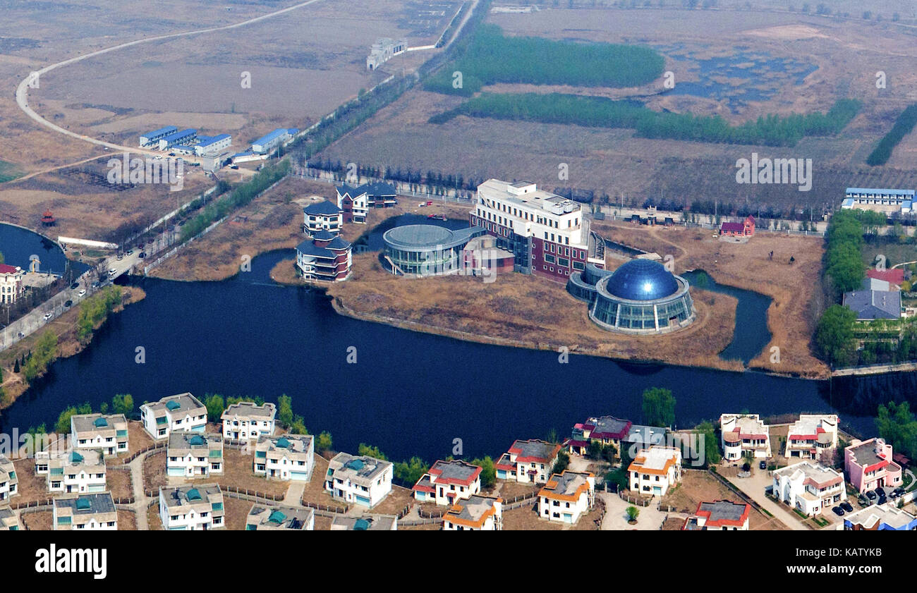 Baoding, China. 27th Sep, 2017. Aerial photography of Xiong'an New Area in Baoding, north China ...