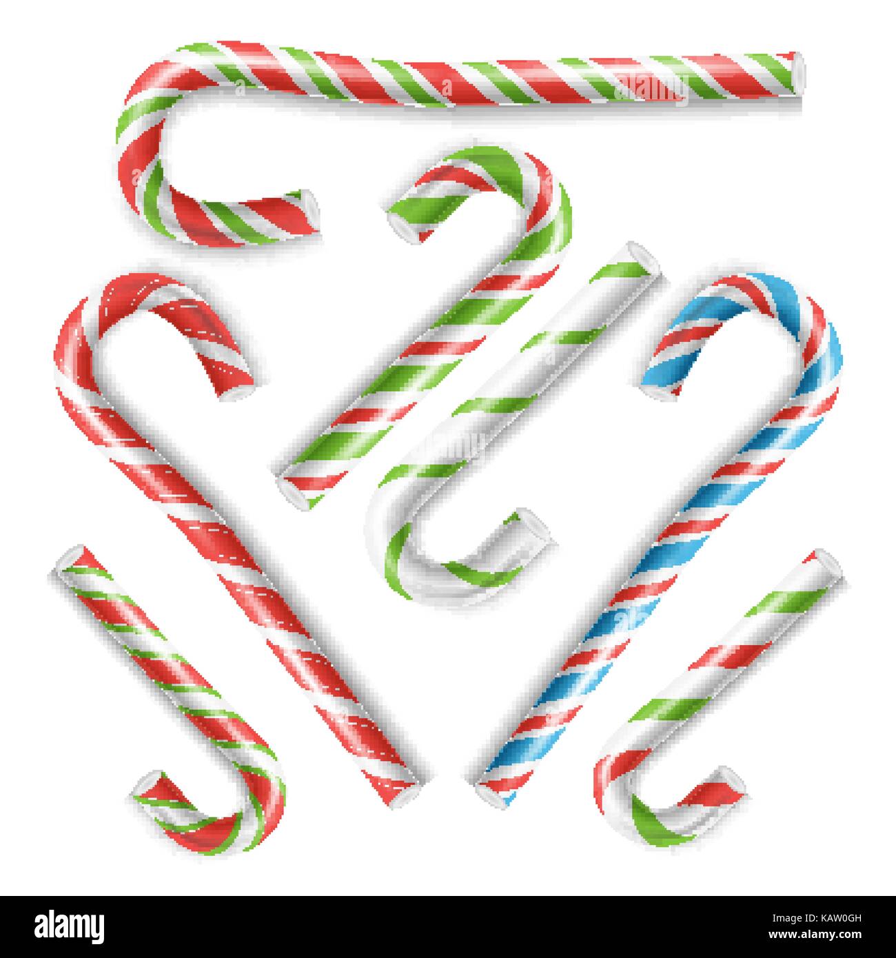 Classic Xmas Candy Cane Vector. Isolated On White Illustration Stock ...