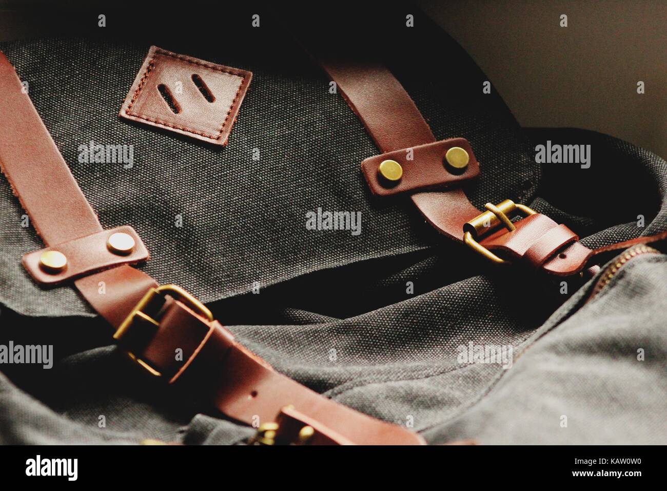 Charcoal Backpack for School Stock Photo - Alamy