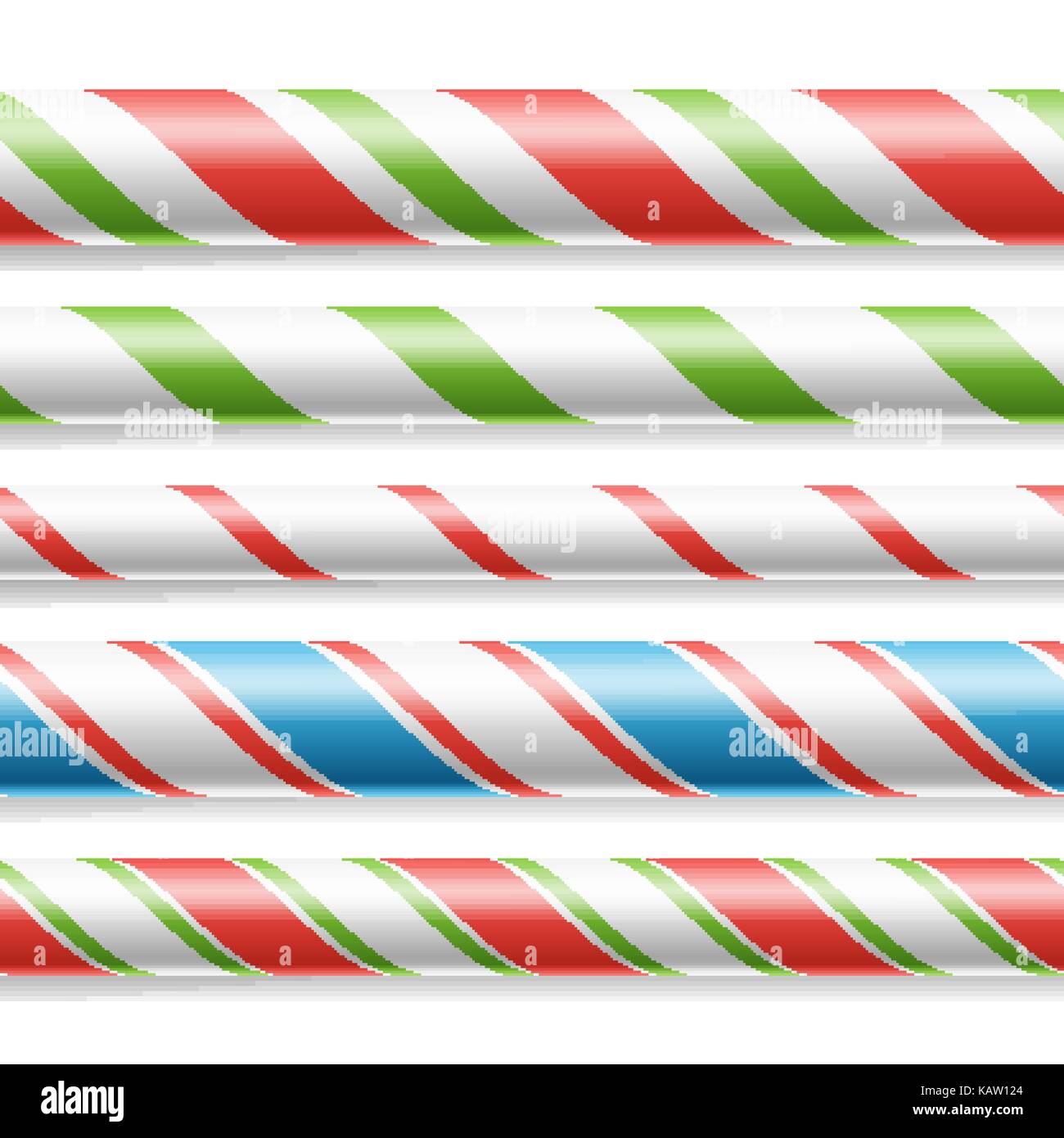 Xmas Candy Cane Vector. Horizontal Seamless Pattern Isolated On White ...