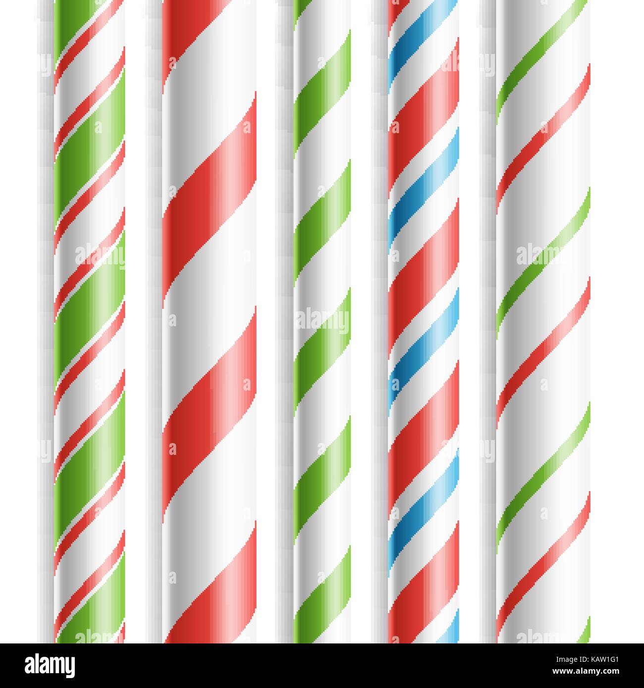 Christmas Candy Cane Vector. Horizontal Seamless Pattern Isolated On ...