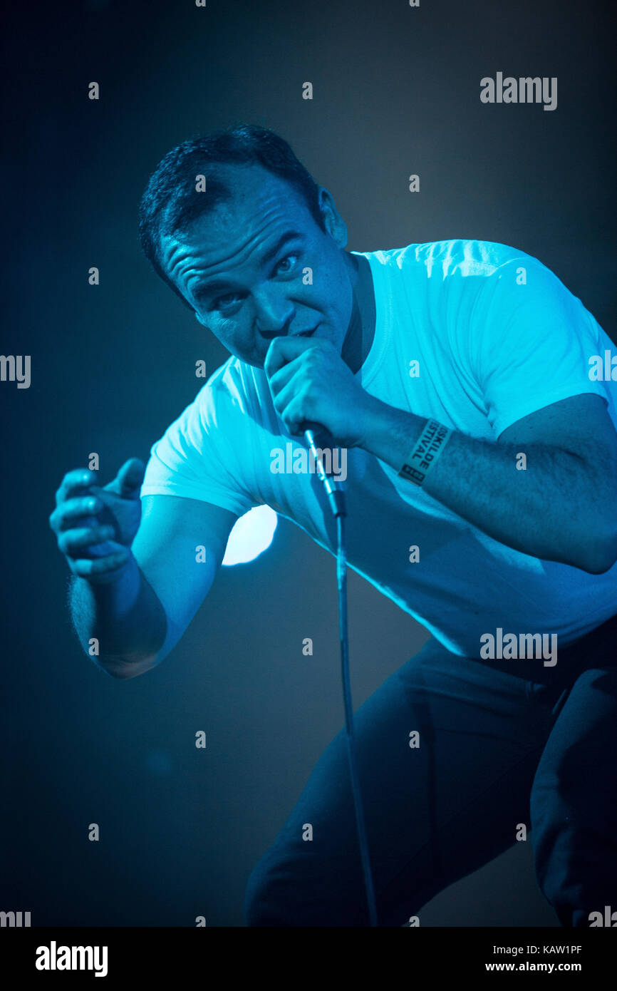 The American synthpop band Future Islands performs a live concert at ...