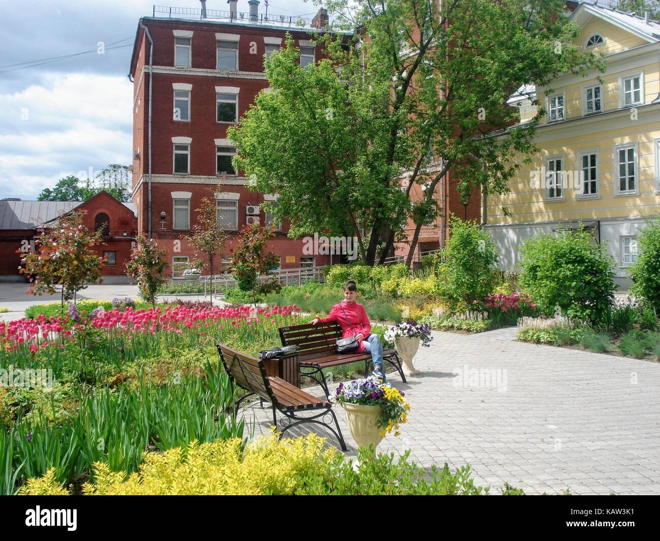 The courtyard in the administrative part of the Moscow zoo. In the ...