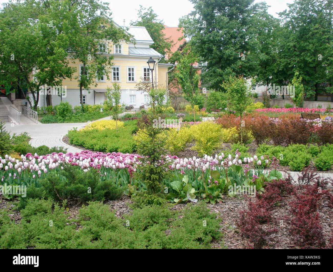 The courtyard in the administrative part of the Moscow zoo. In the ...