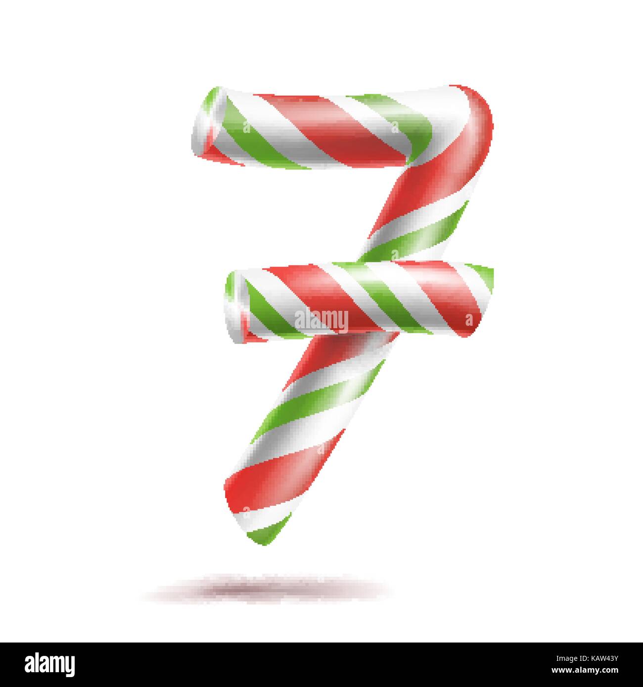 7, Number Seven Vector. 3D Number Sign. Figure 7 In Christmas Stock ...