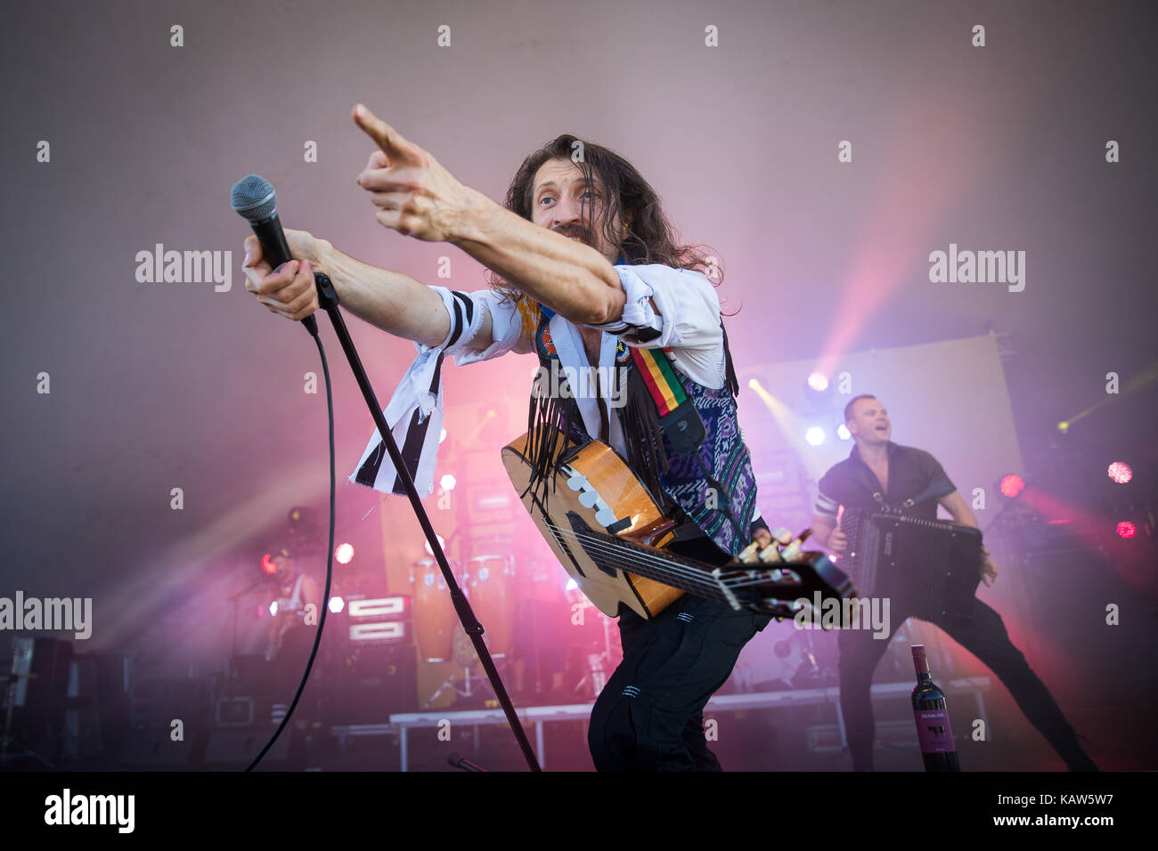 The American gypsy punk band Gogol Bordello performs a live concert at ...