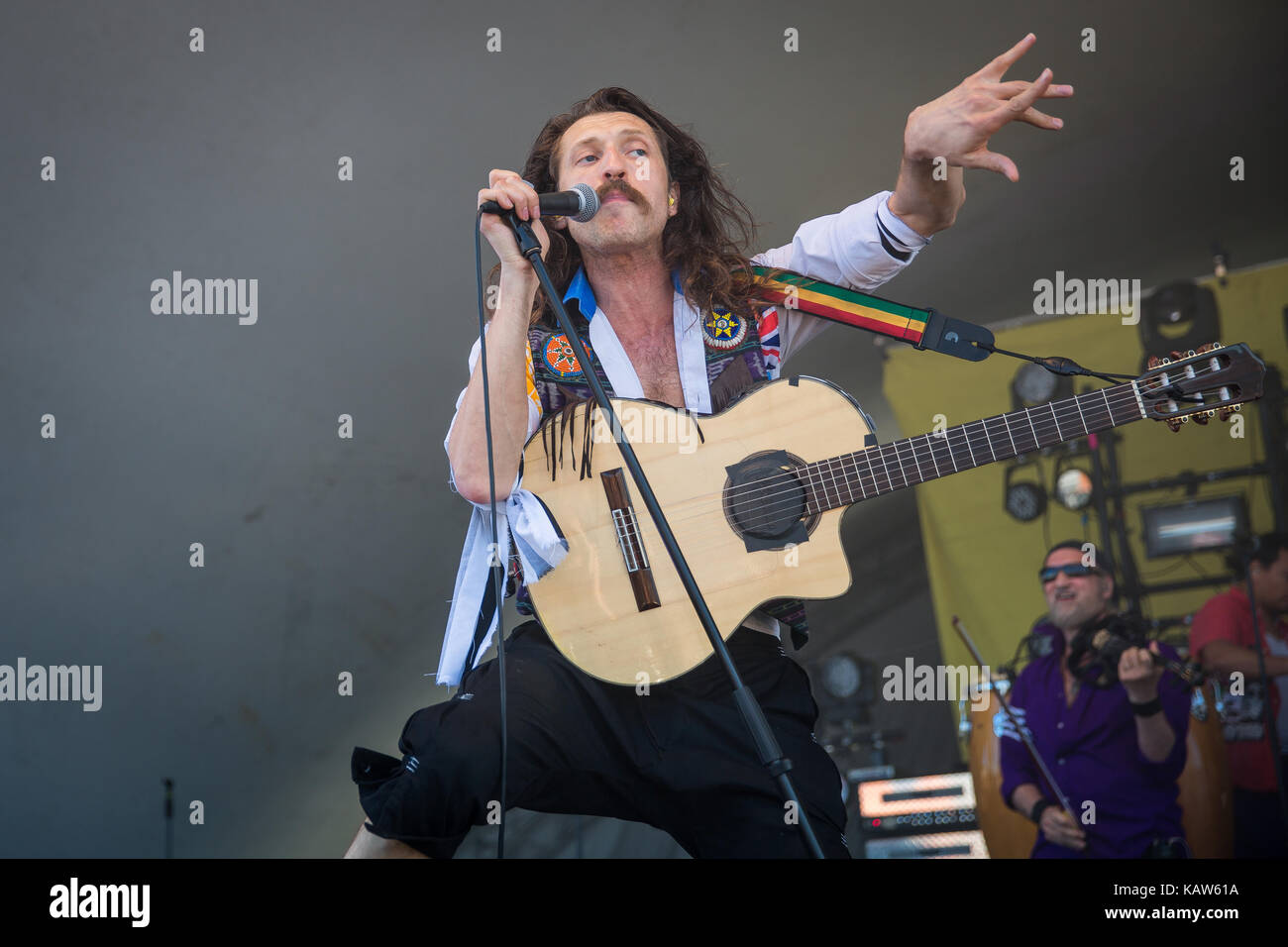 The American gypsy punk band Gogol Bordello performs a live concert at ...