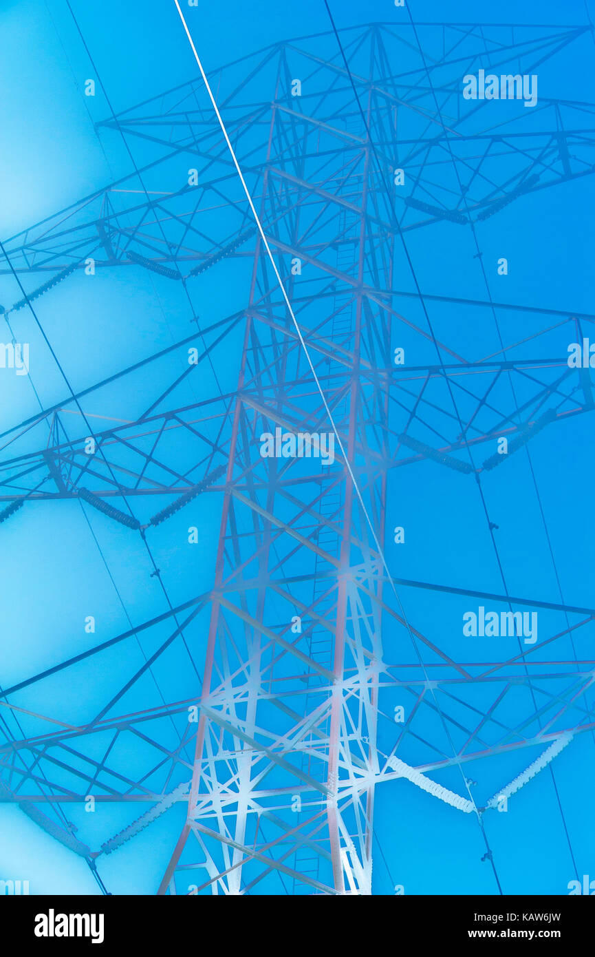 high voltage electricity line Stock Photo - Alamy