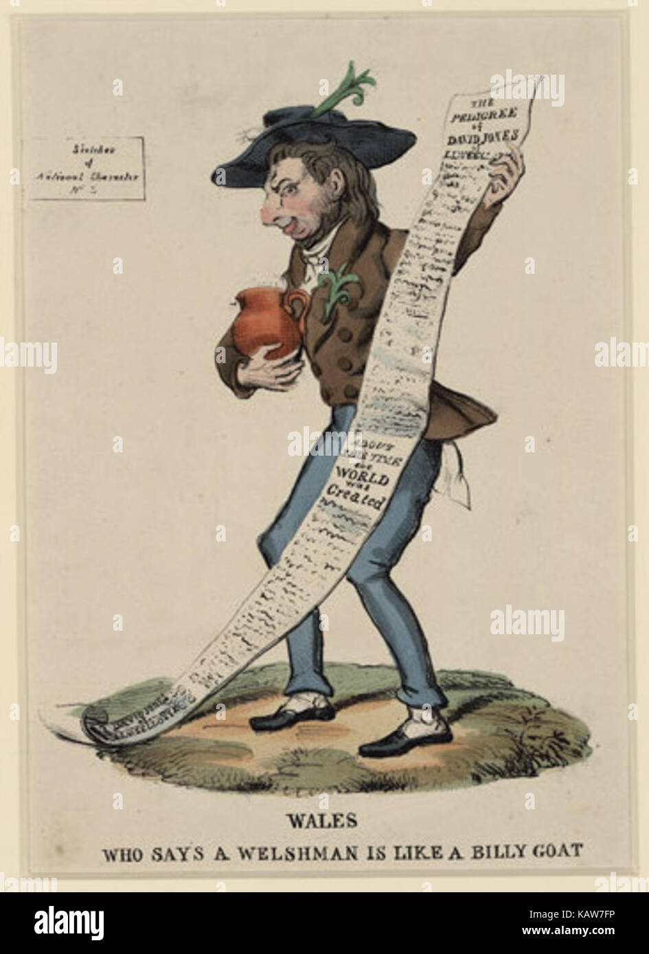 Wales Who Says a Welshman is like a Billy Goat. Satire c.1780 Stock ...