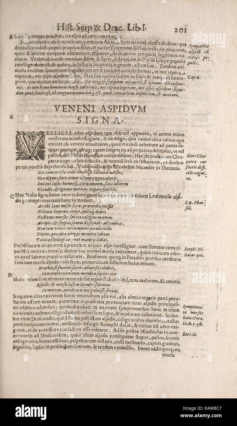 Ulyssis Aldrovandi (Page 201) BHL41765254 Stock Photo - Alamy