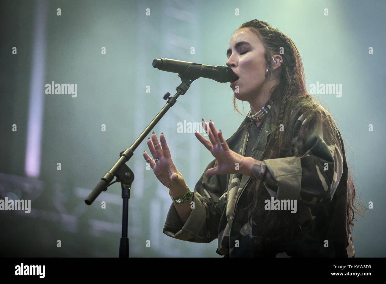 The Norwegian indie pop band Highasakite performs a live concert at the ...