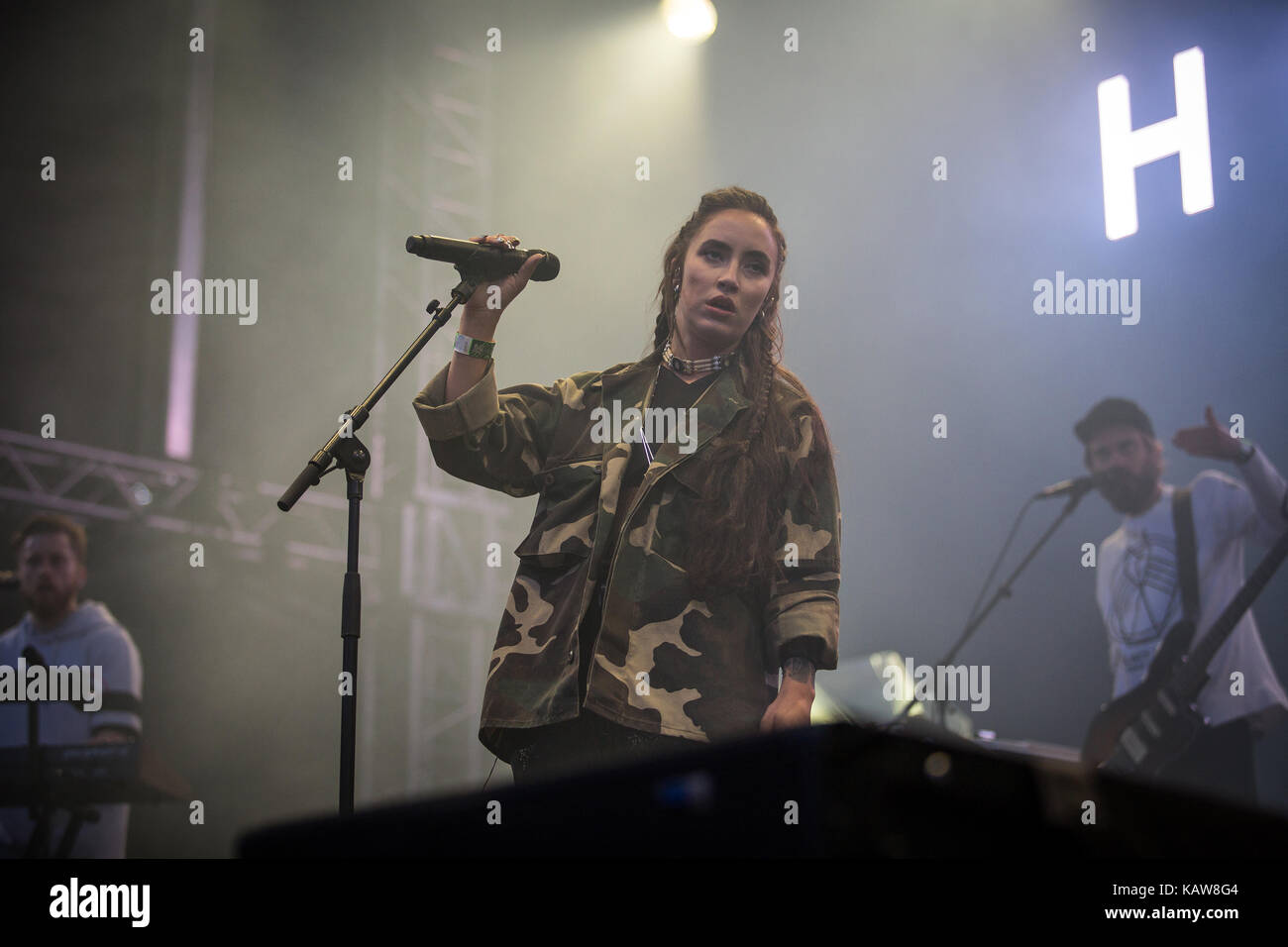 The Norwegian indie pop band Highasakite performs a live concert at the ...