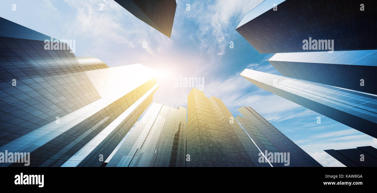 Abstract city scene. Architecture design 3d rendering Stock Photo - Alamy