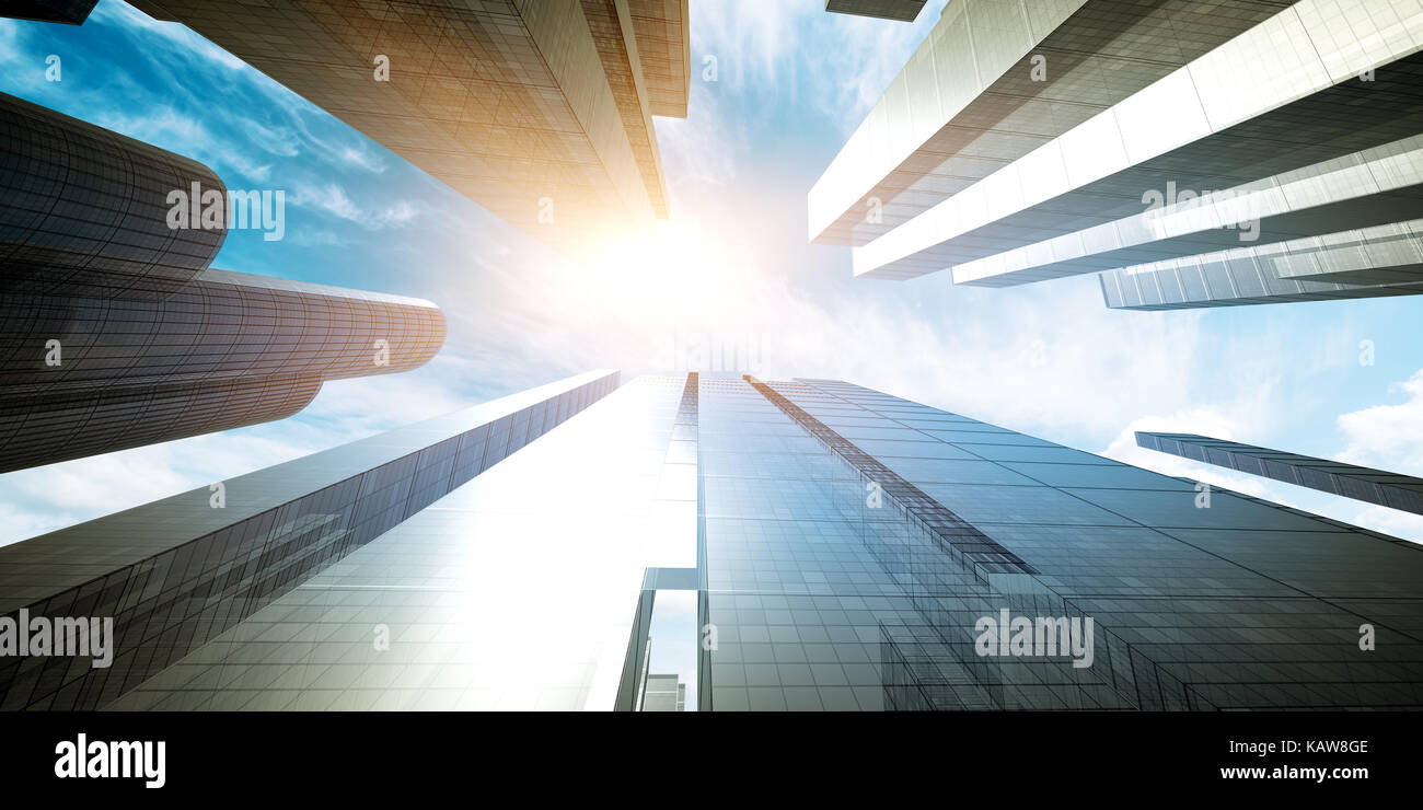 Abstract city scene. Architecture design 3d rendering Stock Photo - Alamy