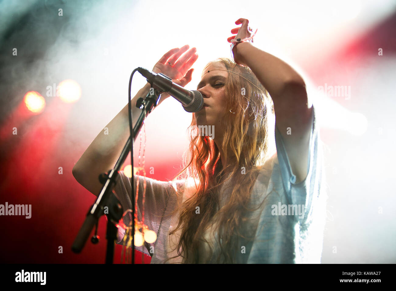 The Norwegian singer, songwriter and musician Ida Stein performs a live ...
